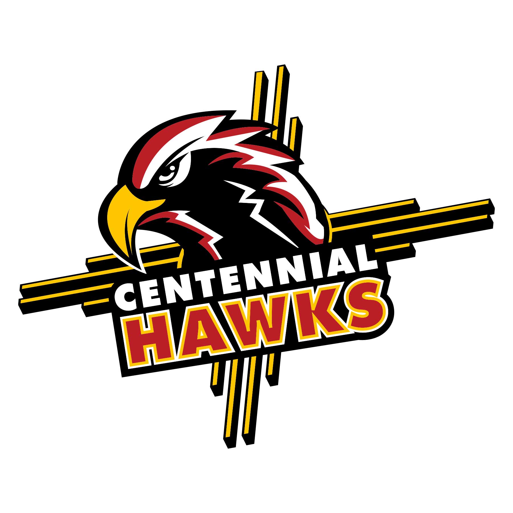 Centennial Hawks Logo Graphic Decal - Ragged Apparel Screen Printing ...